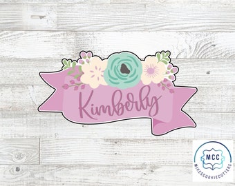 Baby Floral Banner Cookie Cutter, Baby Banner With Florals Cutter ...