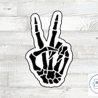 Skeleton Hand Peace Sign SVG & PNG Digital Files, Vector Graphic Design ...