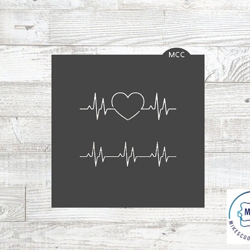 Heartbeat ECG EKG Stencil - Etsy