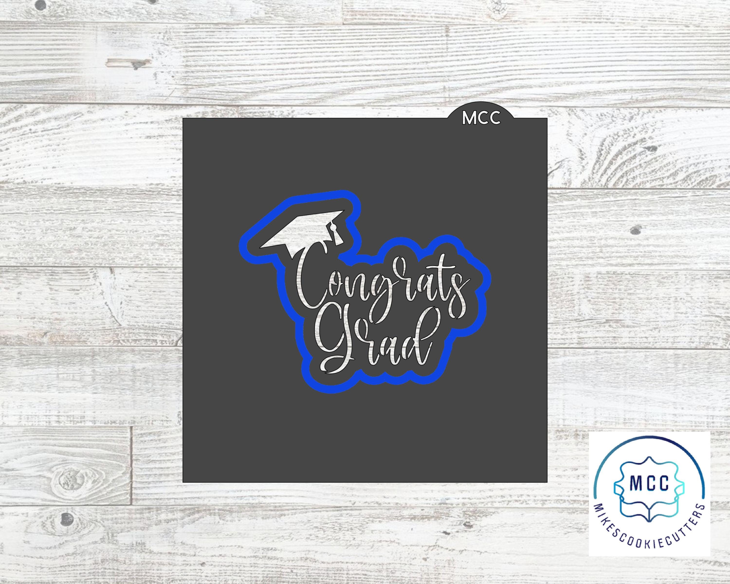 Congrats Grad Plaque 1 Cookie Cutter or Stencil - Etsy
