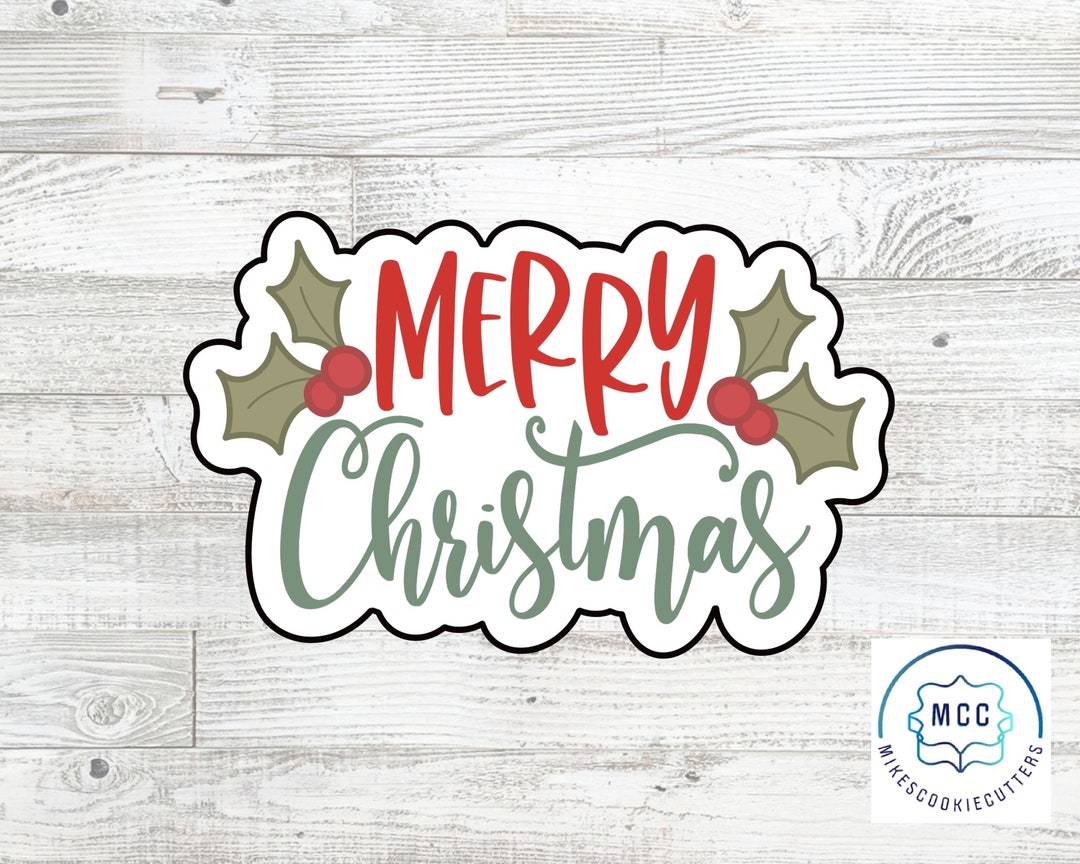 Merry Christmas Plaque Cookie Cutter or Stencil - Etsy