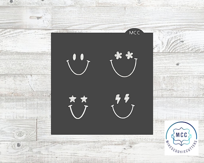 Mini Rad Groovy Smiley Stencil - Etsy