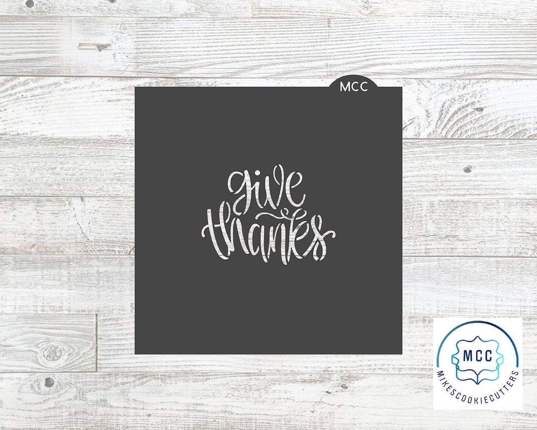 Give Thanks Stencil - Etsy
