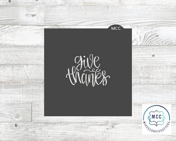Give Thanks Stencil | Etsy