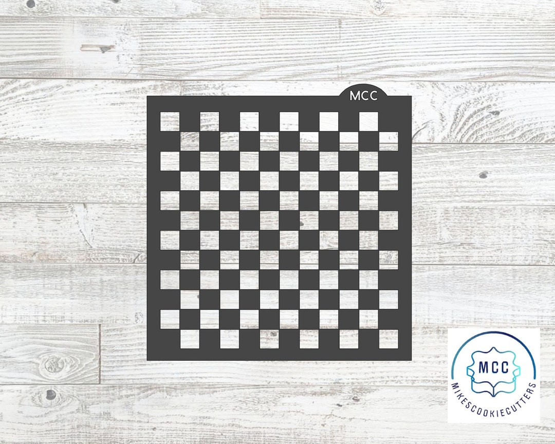 Medium Checkerboard Stencil - Etsy