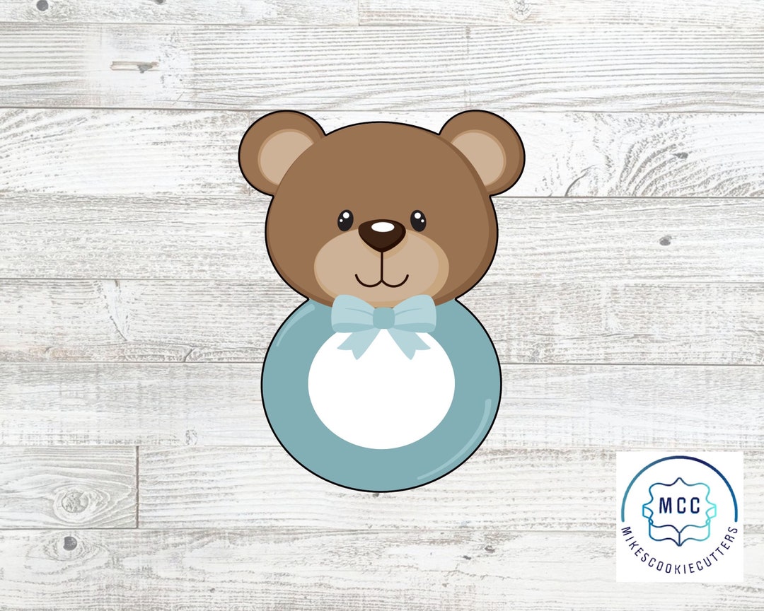 Teddy Bear Teething Ring Rattle Cookie Cutter - Etsy