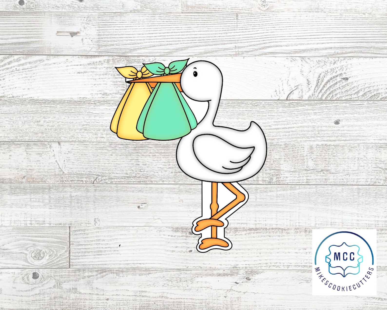 Stork With Twins Cookie Cutter - Etsy