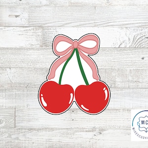 Cherry Cherries With Bow Cookie Cutter - Etsy