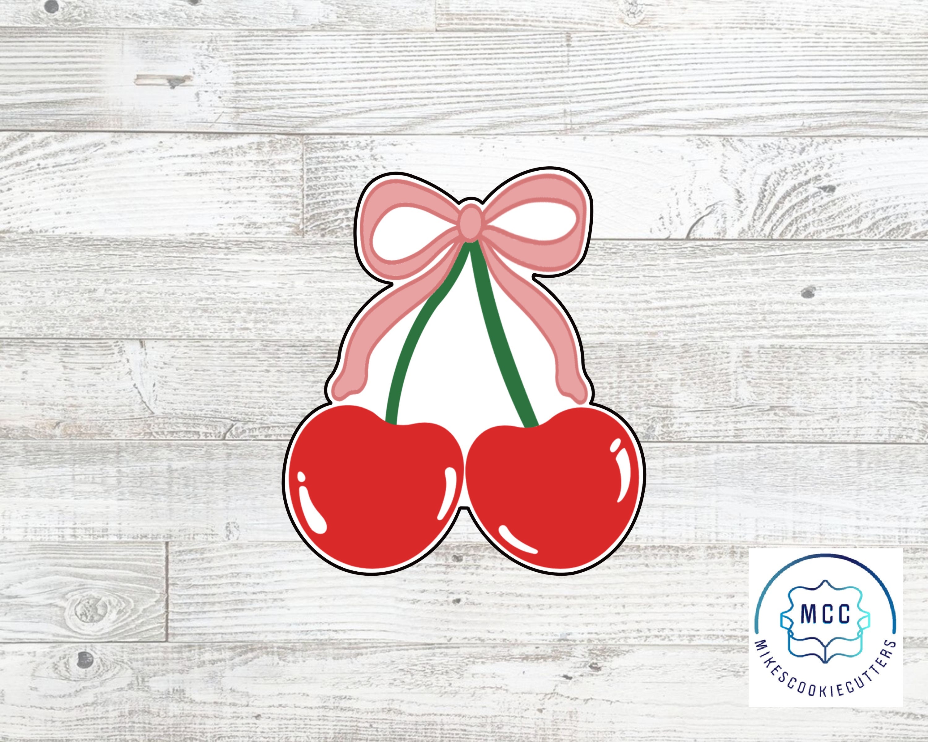 Cherry Cherries With Bow Cookie Cutter - Etsy