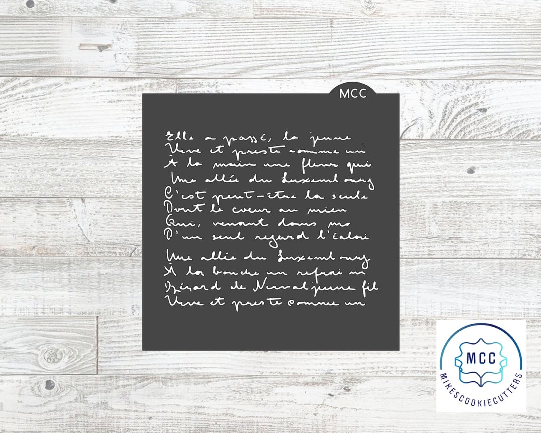 Script Handwriting Stencil - Etsy