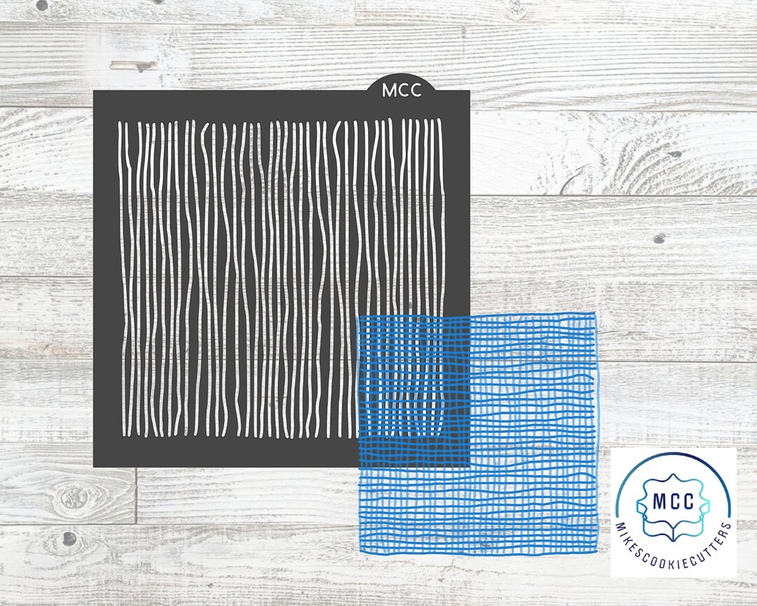 Burlap Wonky Line Stencil - Etsy