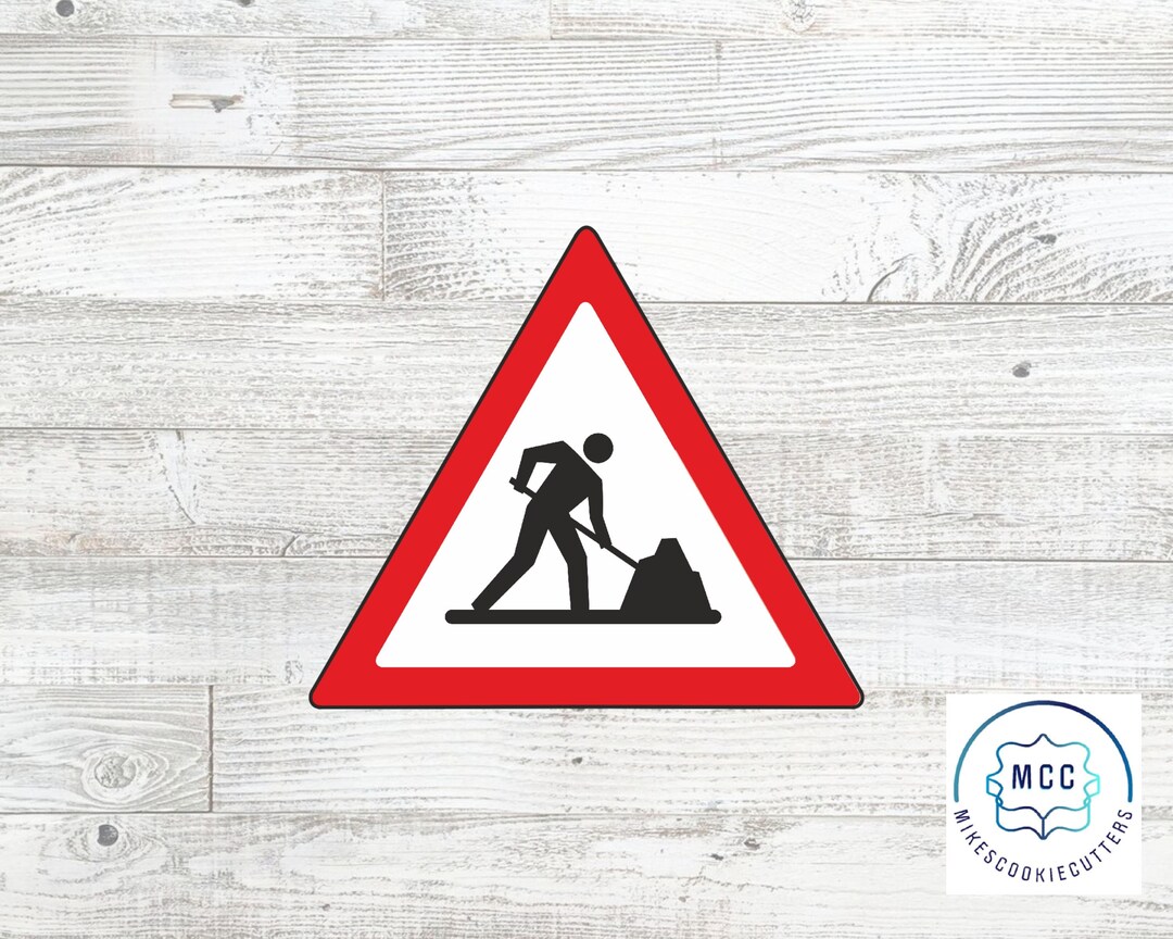 Men Working Triangle Construction Sign Cookie Cutter - Etsy