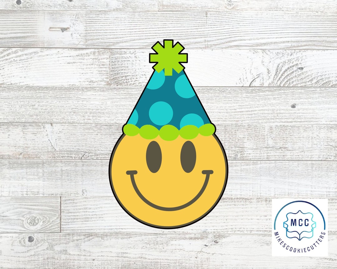 Birthday Hat Smiley Face Cookie Cutter - Etsy