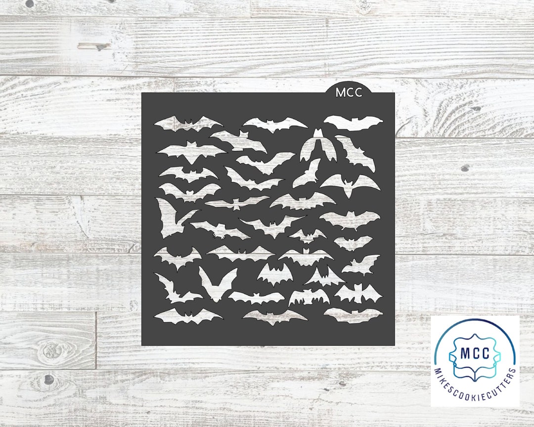 Random Bats Stencil - Etsy