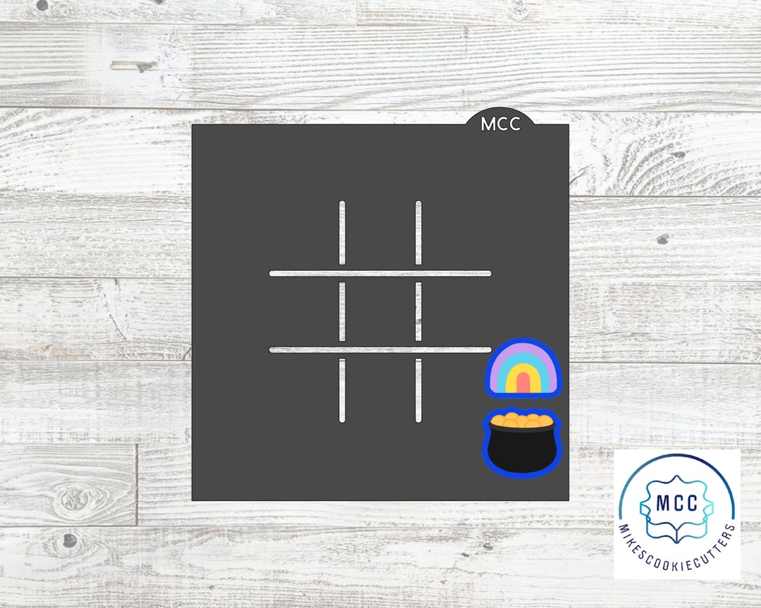 St. Patrick’s Day Tic Tac Toe Tiny Cutters and Stencil - Etsy