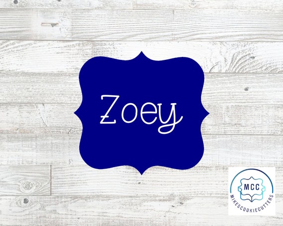 Plaque Cookie Cutter zoey | Etsy