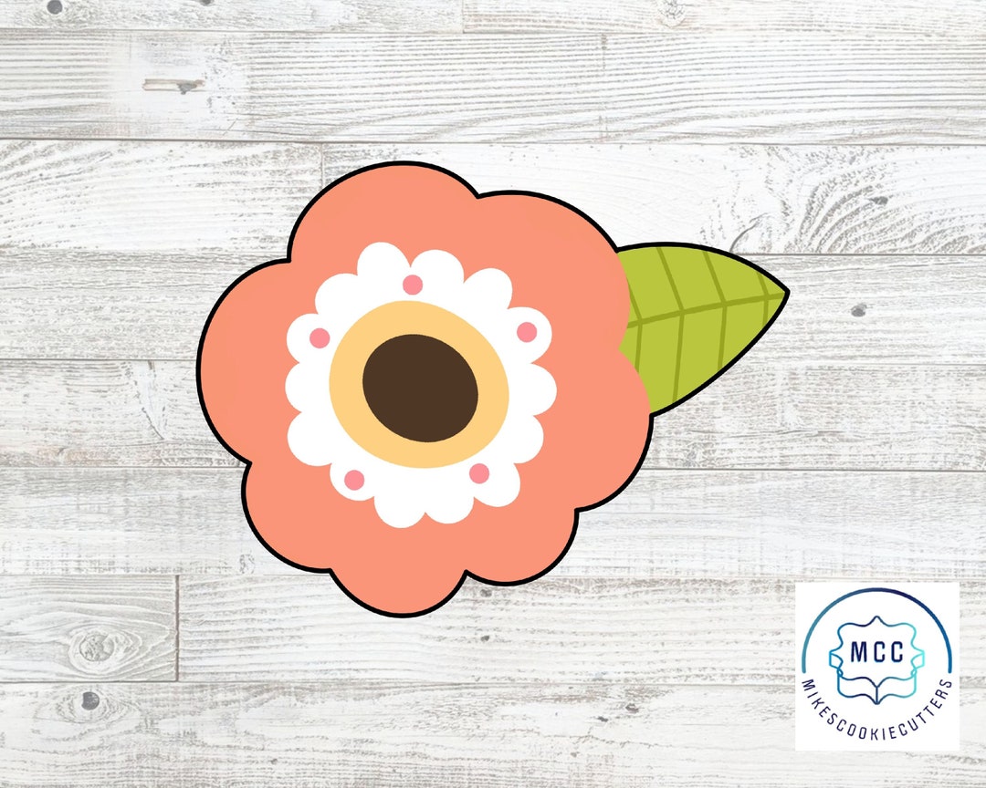 Flower With Leaf Cookie Cutter - Etsy