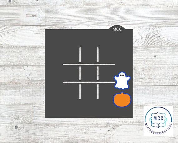 Halloween Tic Tac Toe Tiny Cutters and Stencil - Etsy