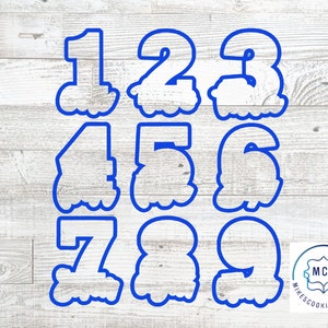 Set of Numbers Script 1-9 Cookie Cutter 2, 3, 4, 5, 6, 7, 8 - Etsy