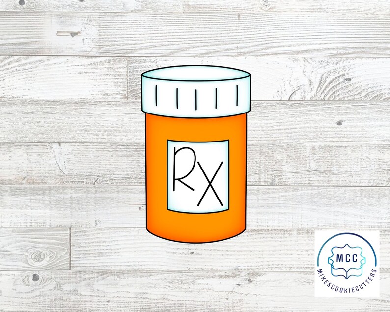 Prescription Rx Bottle Pill Jar Cookie Cutter - Etsy