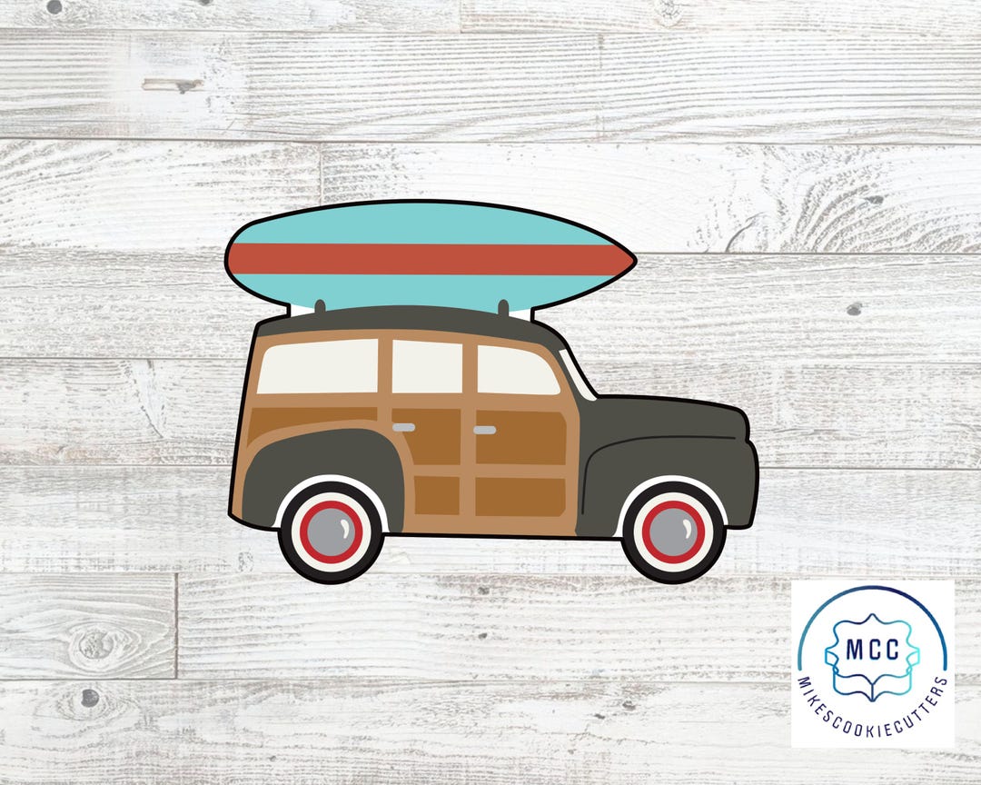 Beach Car With Surfboard Cookie Cutter - Etsy