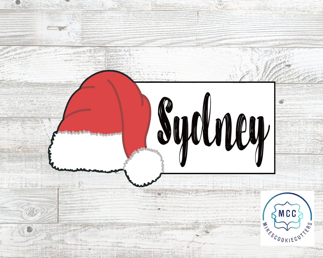 Santa Hat Personalized Name Christmas Plaque Cookie Cutter - Etsy