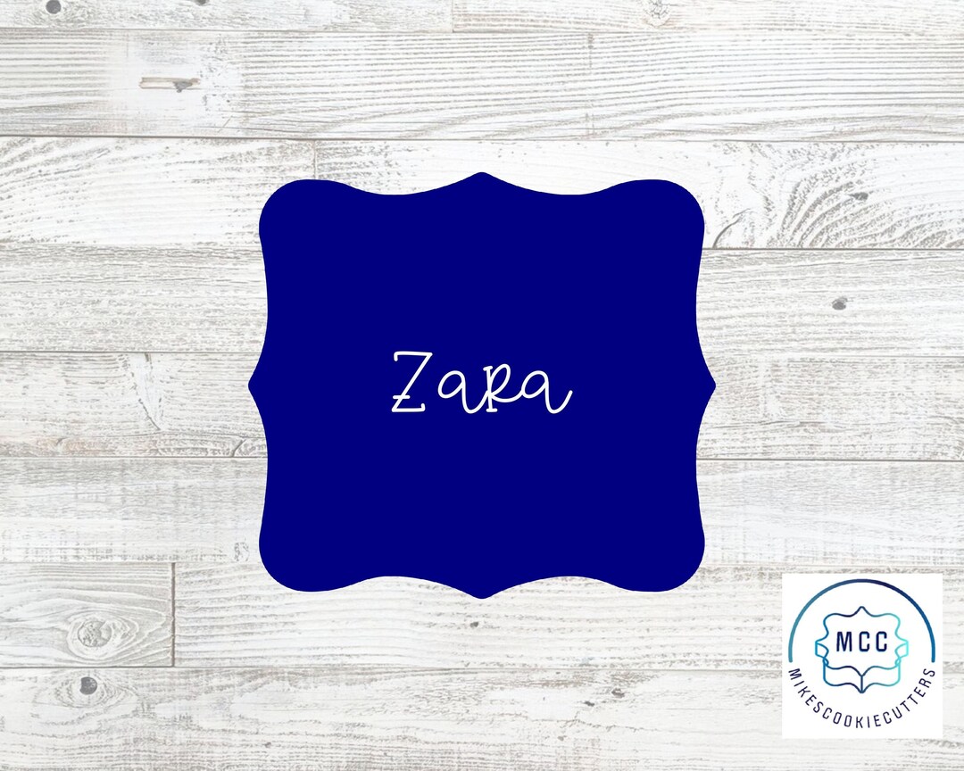 Plaque Cookie Cutter "zara" - Etsy