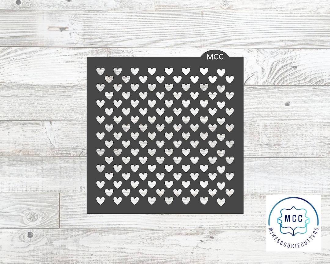 Small Hearts Stencil - Etsy