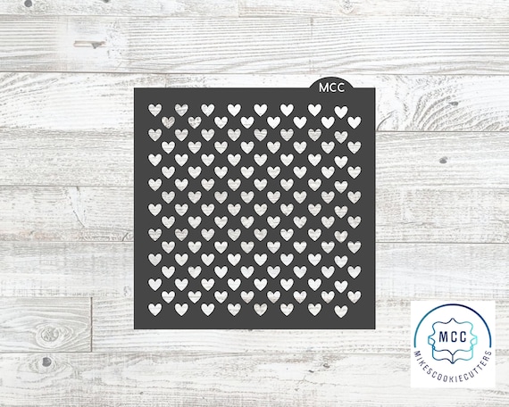 Small Hearts Stencil | Etsy