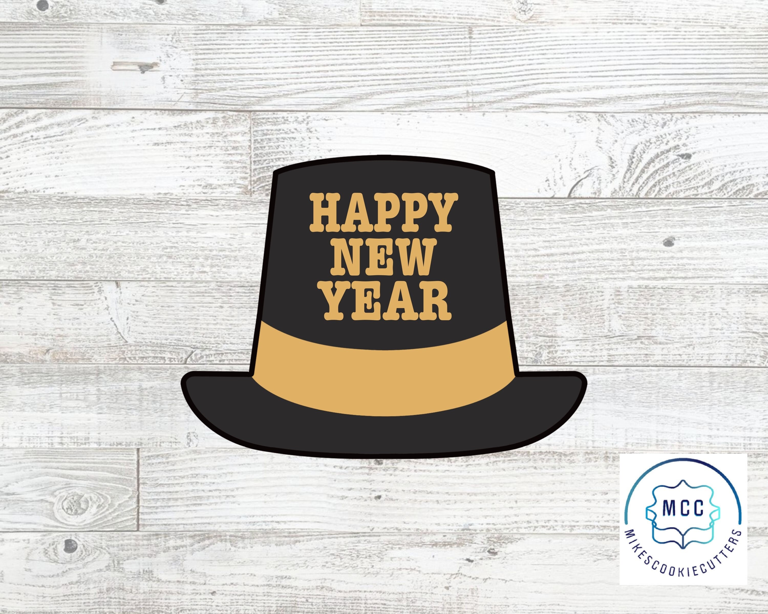 Happy New Year Top Hat Cookie Cutter - Etsy