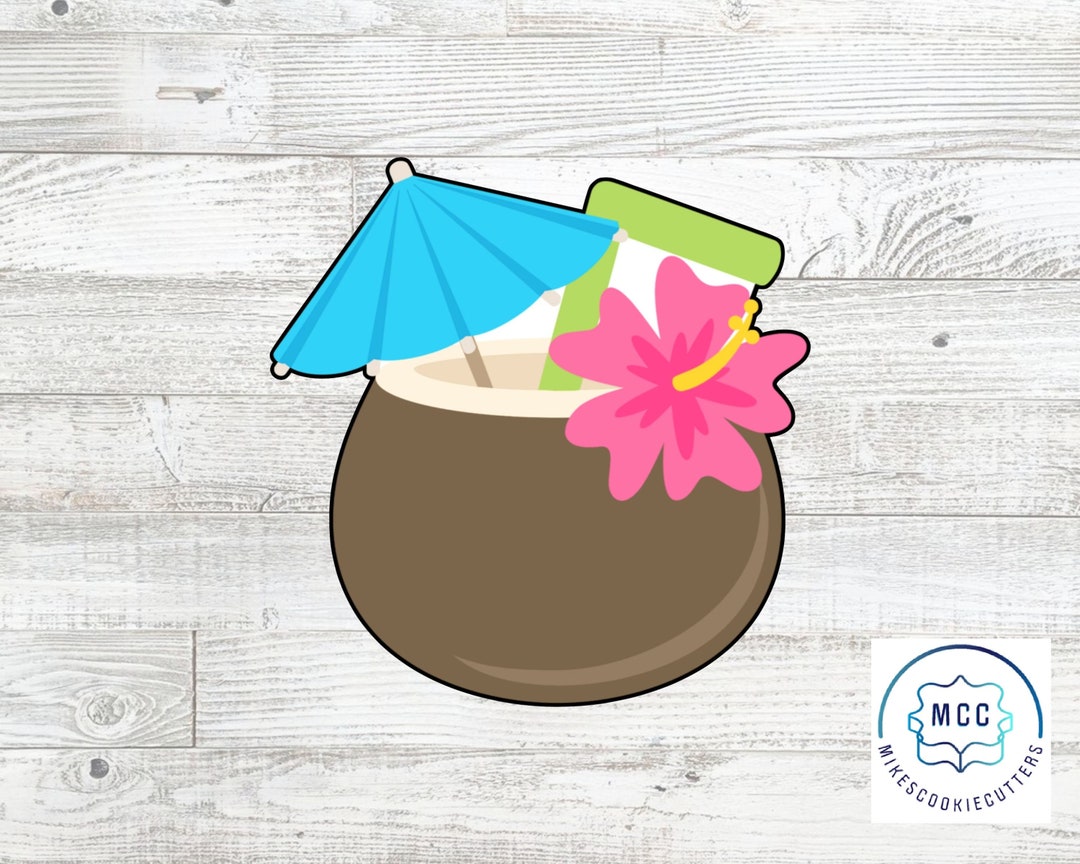 Hawaiian Tropical Luau Coconut Drink Cookie Cutter - Etsy