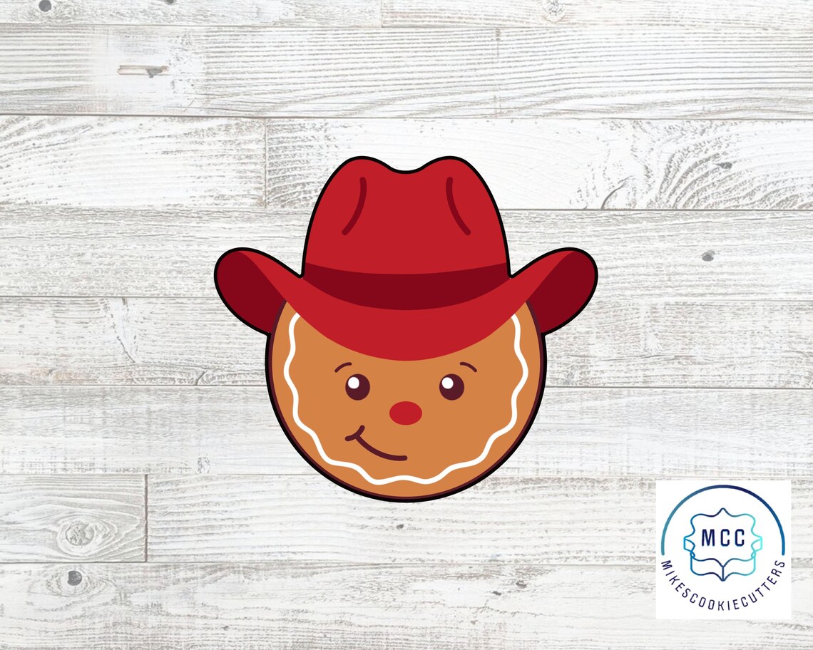 Gingerbread Man Circle With Cowboy Hat Cookie Cutter - Etsy