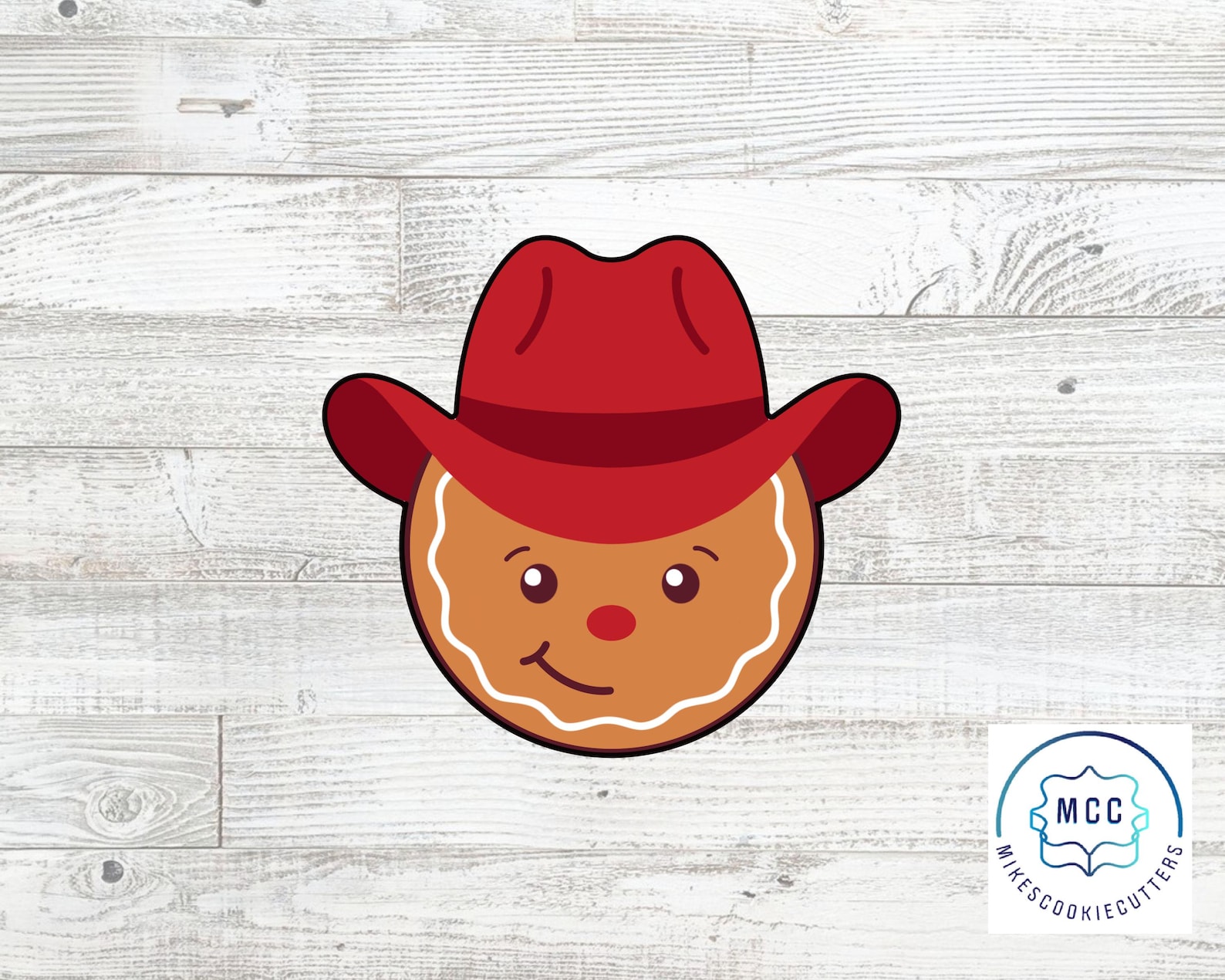 Gingerbread Man Circle With Cowboy Hat Cookie Cutter - Etsy