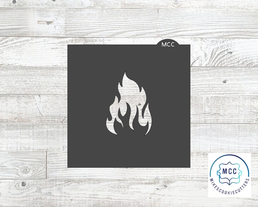 Flame Fire Stencil 3 - Etsy