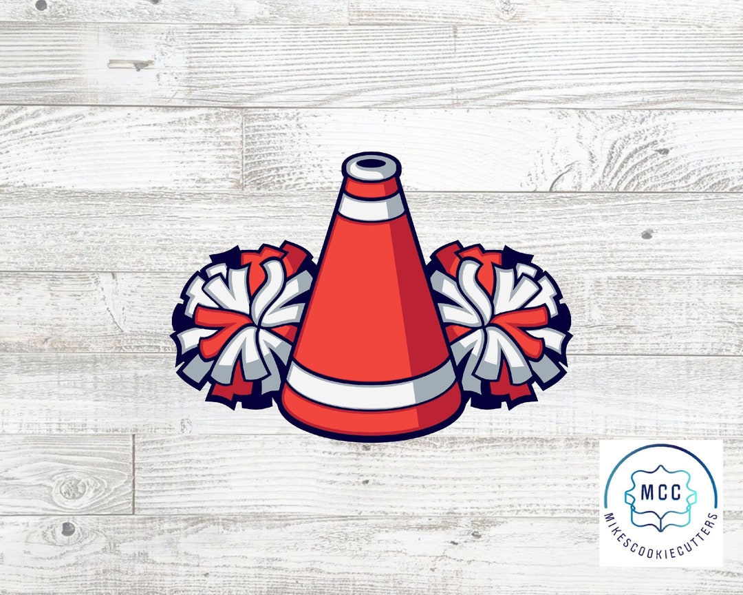 Cheerleader Cheer Pom Poms and Megaphone Cookie Cutter - Etsy