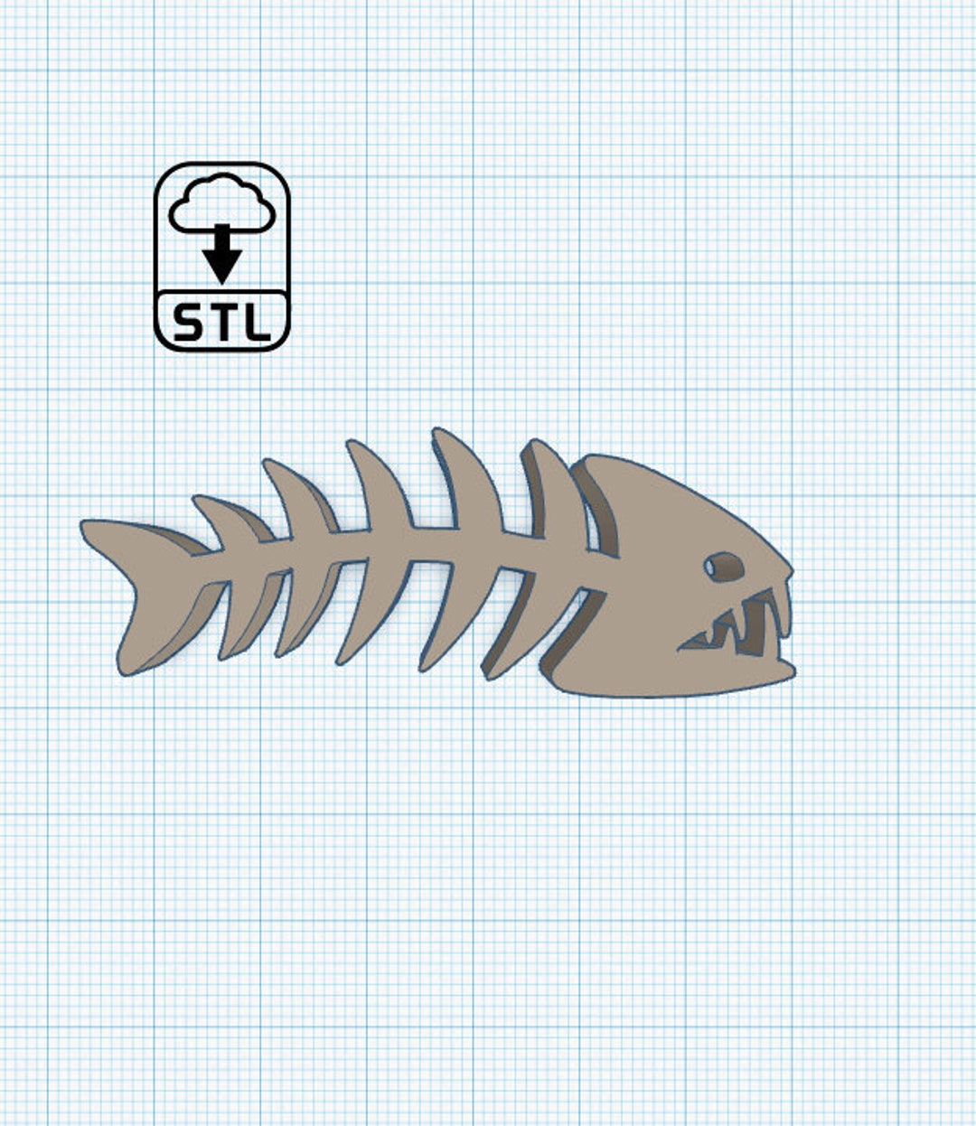 Bone Fish Straw Topper STL Download for 3D Printing, Staw Buddies STL ...