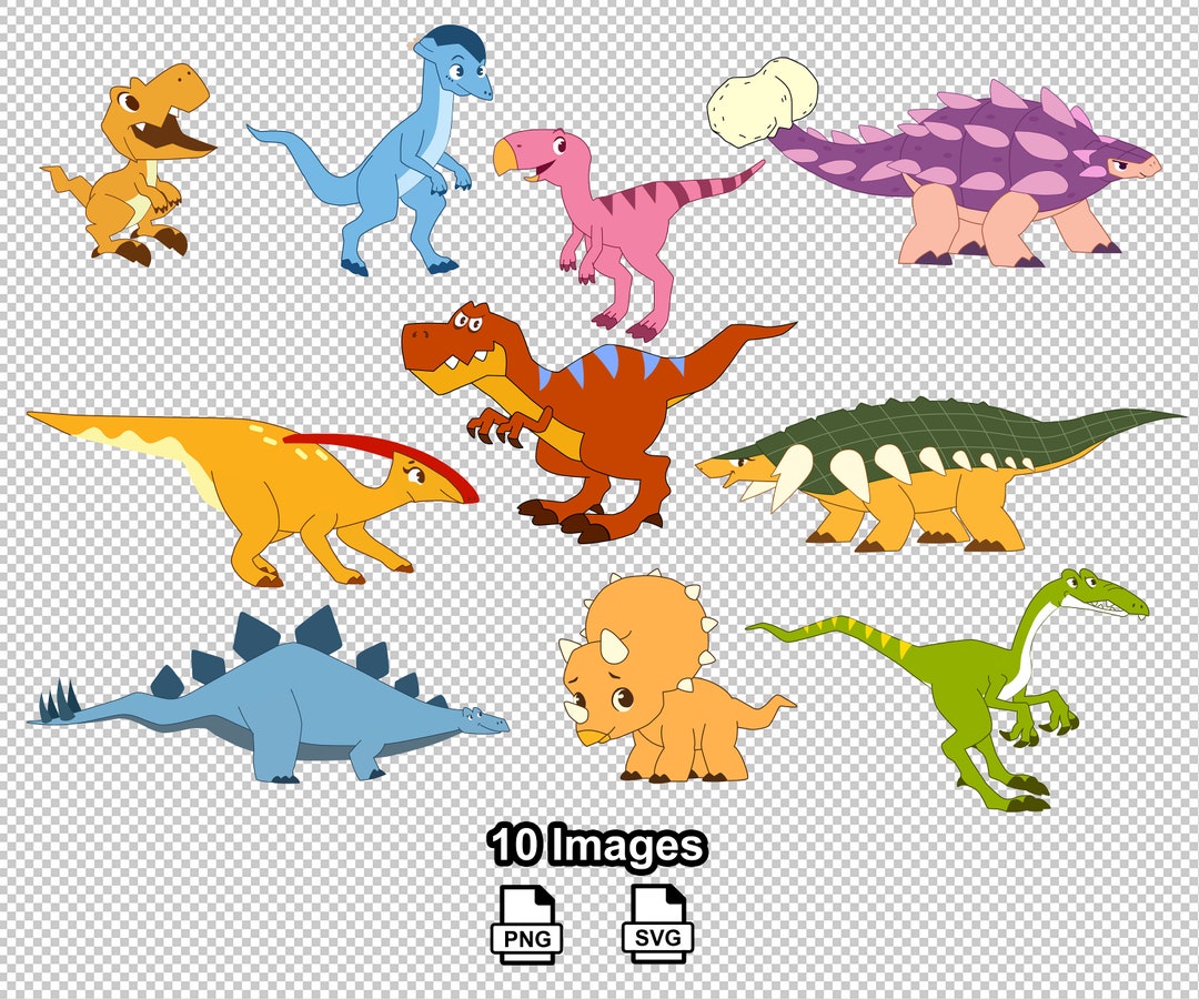 Pinkfong Dino World Dinosaurs Set #1 (png, Svg) 10 Images *digital ...