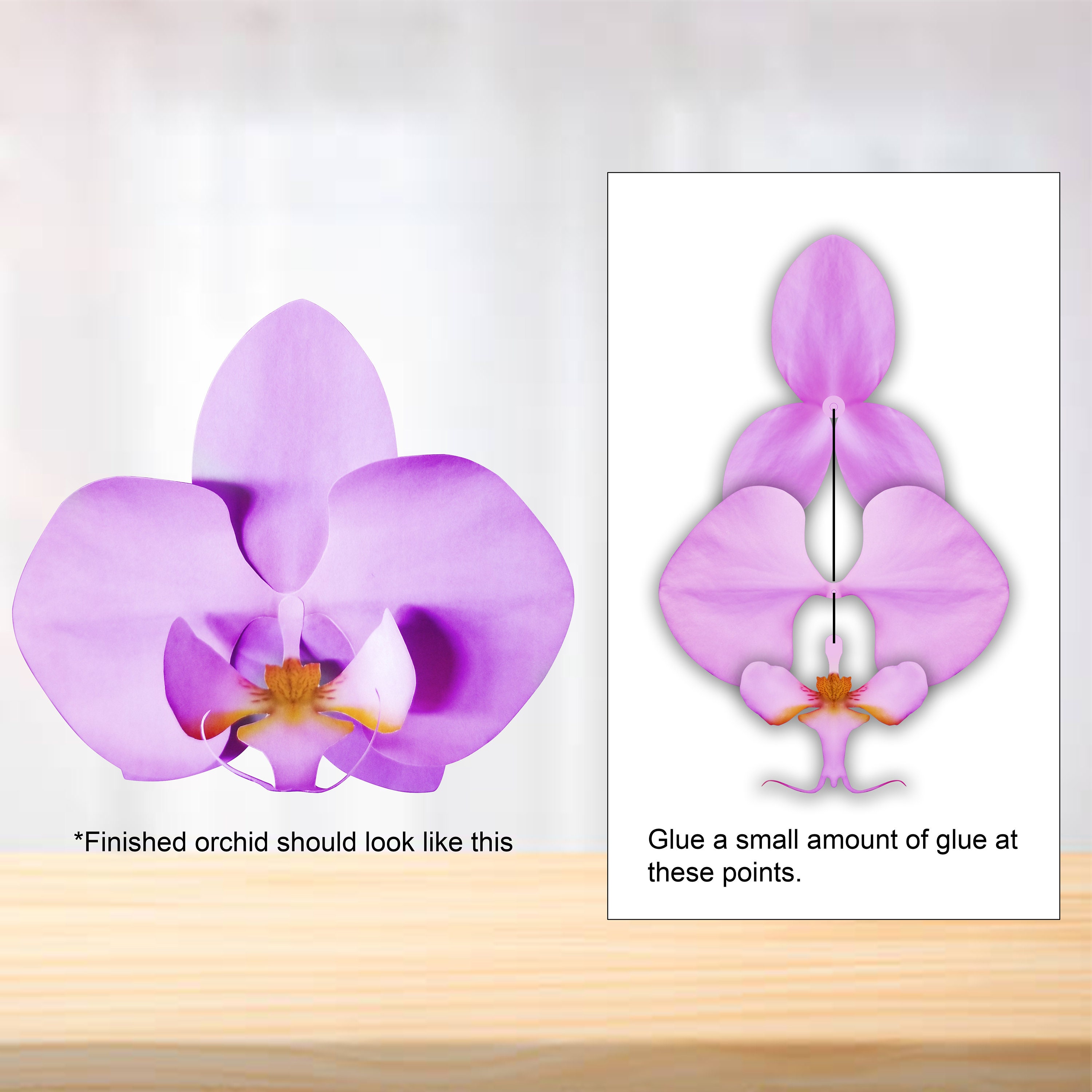DIY Papercraft Violet Orchid (with Registration Marks for Die Cutters ...