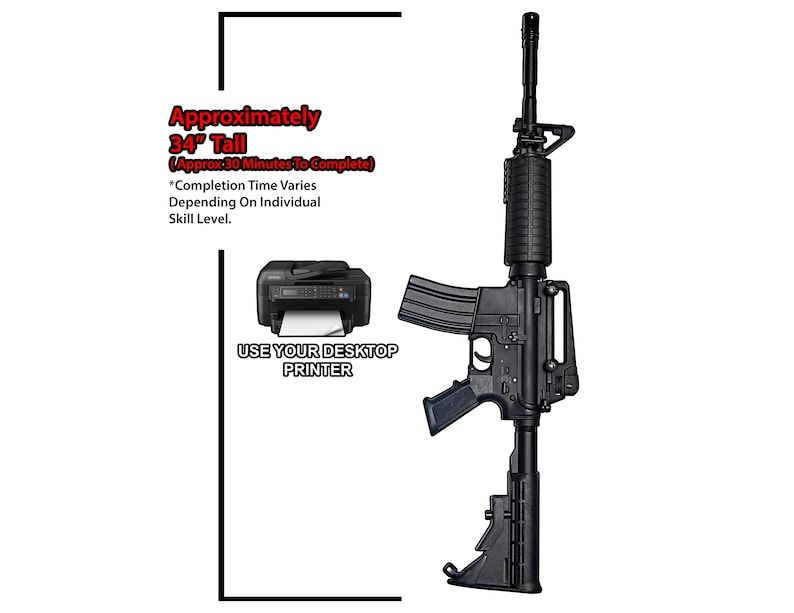 DIY Life Size M4/ AR-15 Rifle Cut Out *digital Download* - Etsy