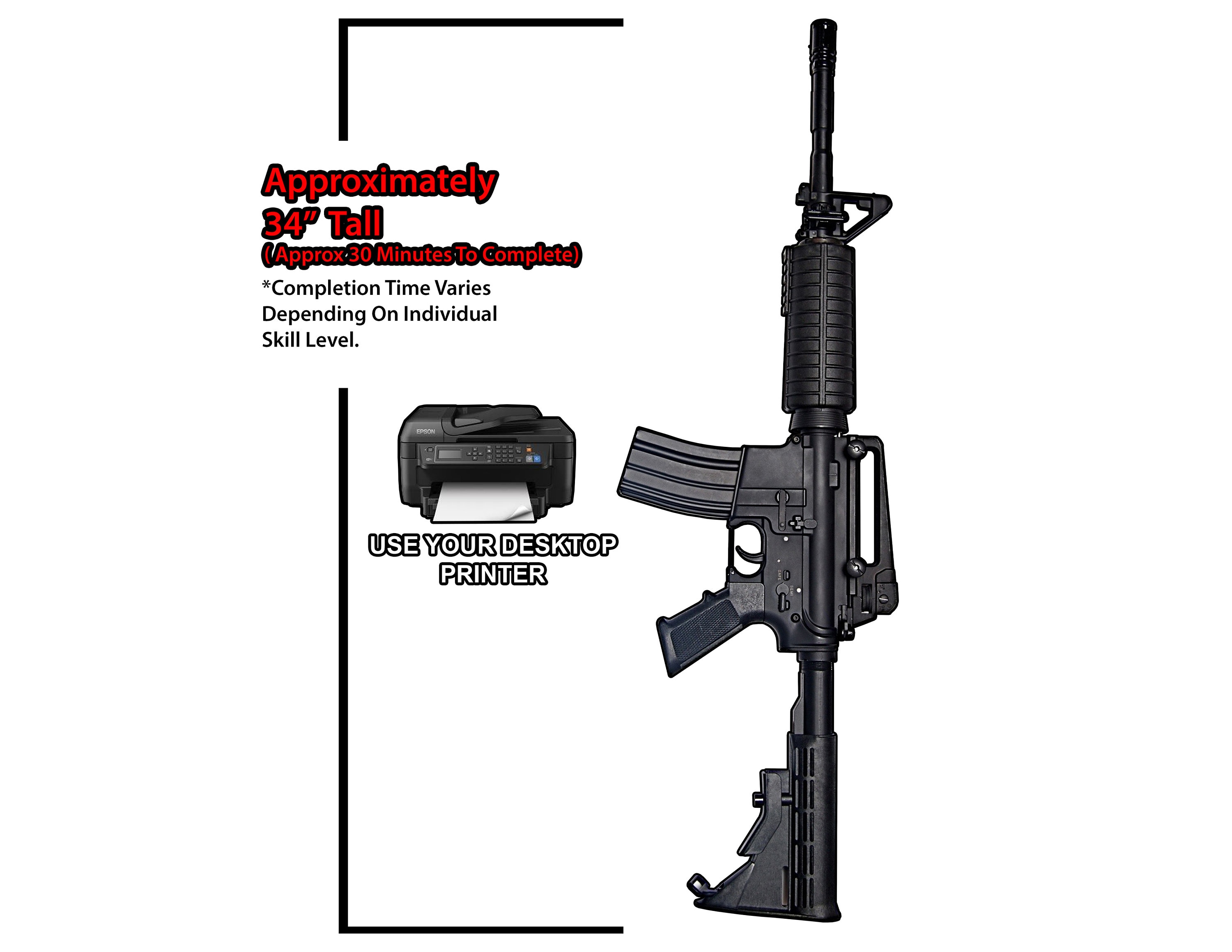 DIY Life Size M4/ AR-15 Rifle Cut Out *digital Download* - Etsy