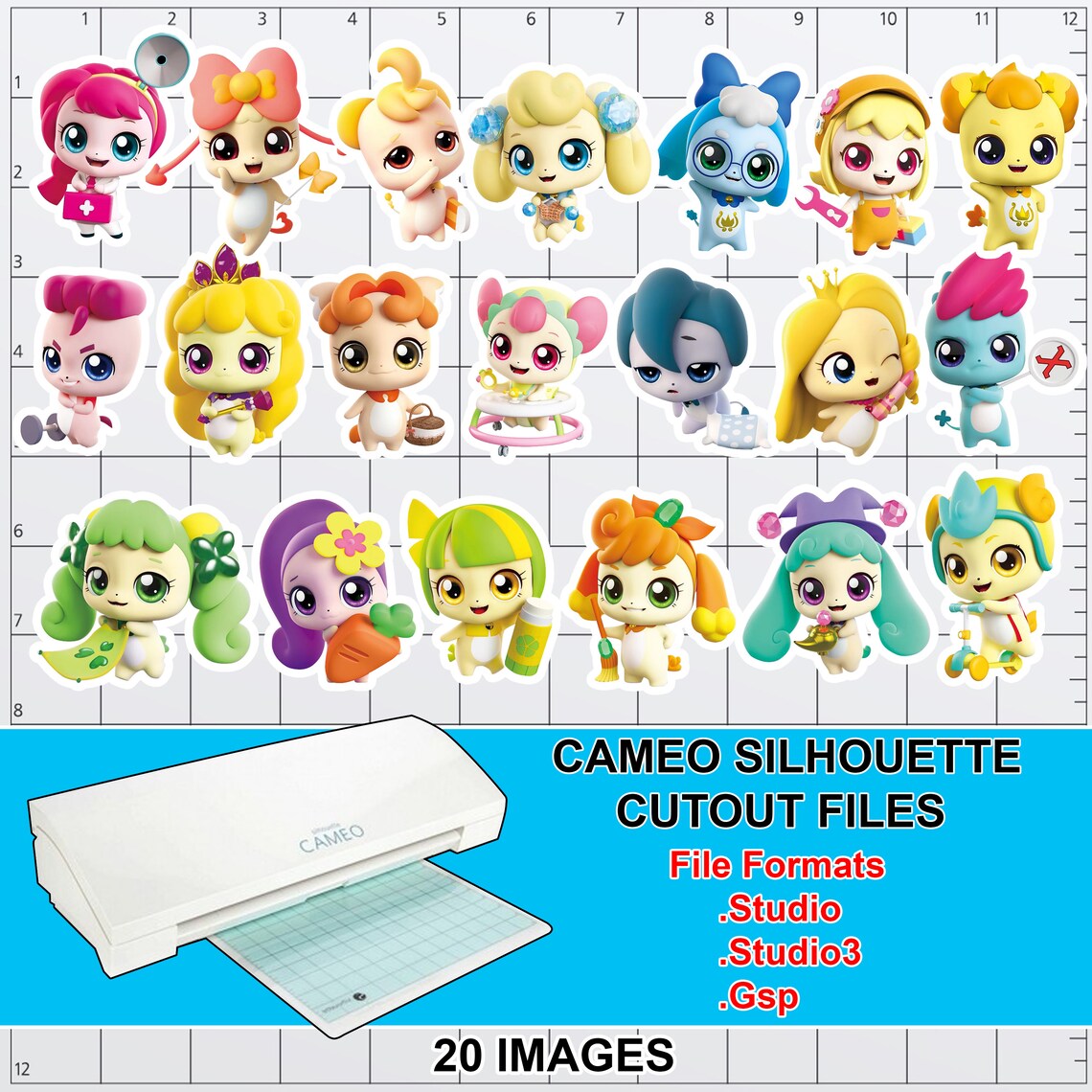 DIY Teenieping Set 1 Prints for Silhouette/ Die Cutter (digital ...