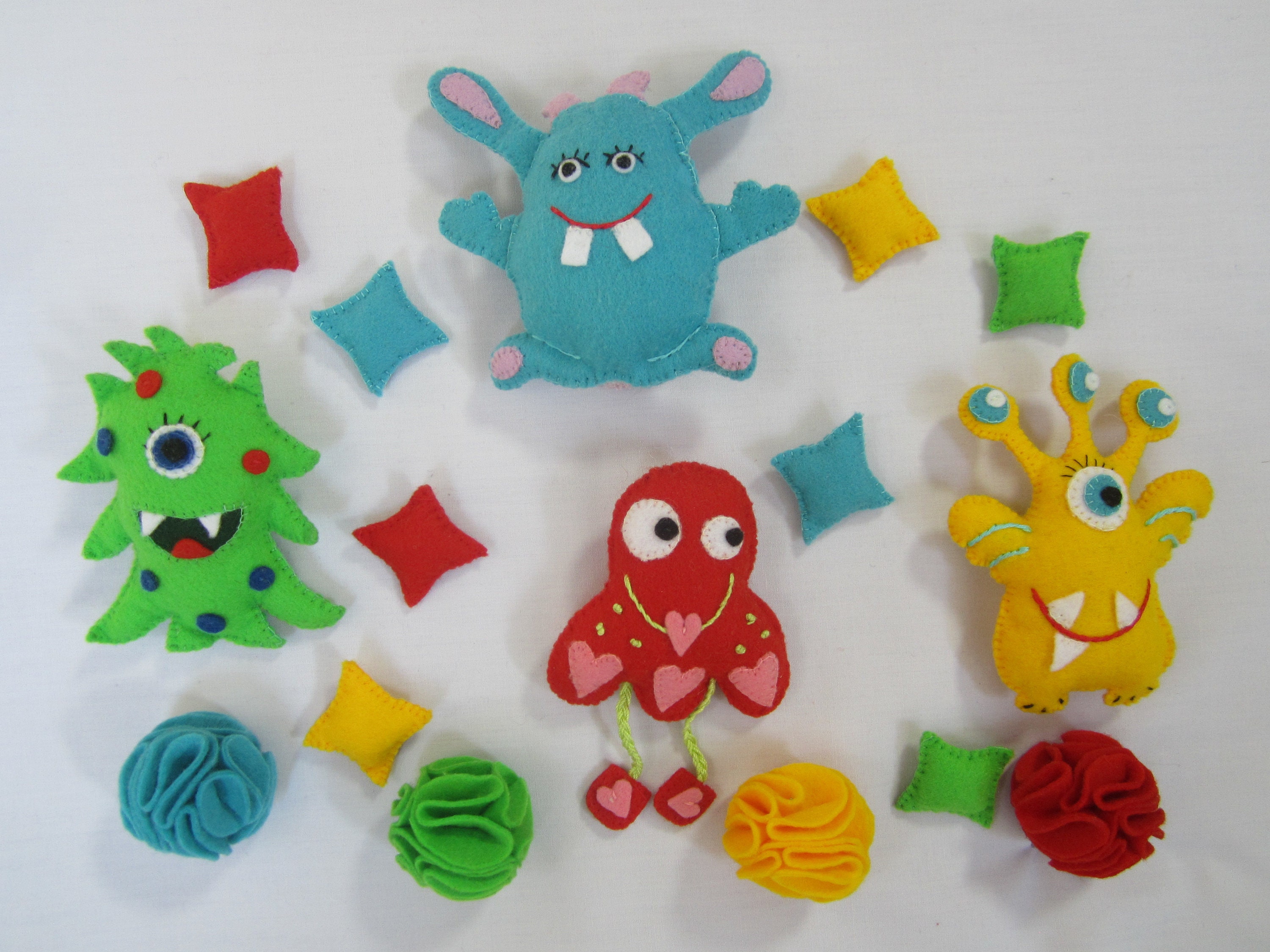 Monster Baby Mobile Felt Mobile Nursery Mobile Colorful - Etsy