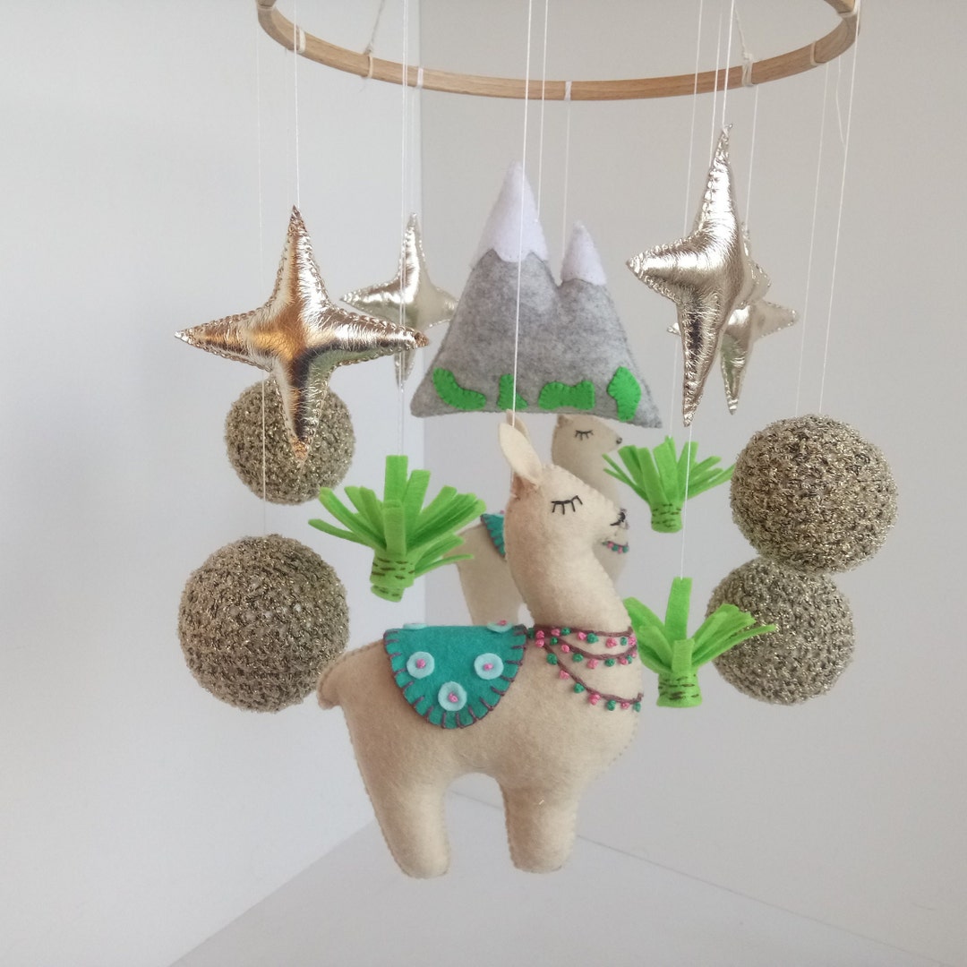 Handmade Felt Llama Mobile, Mountain Star Design - Etsy