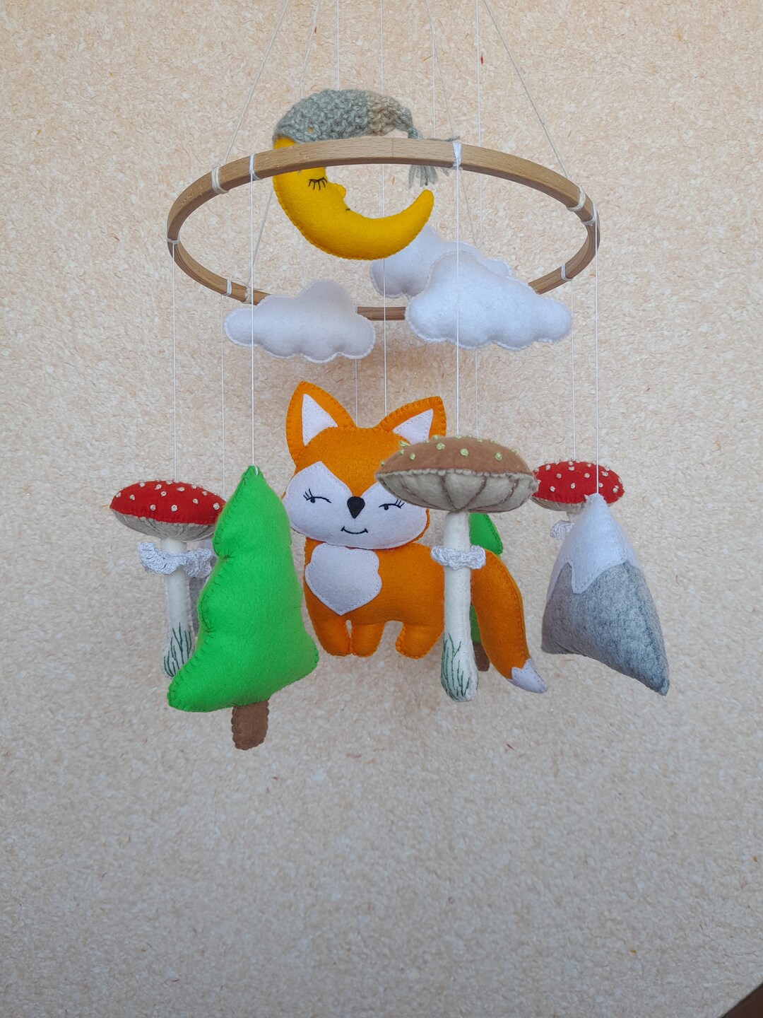 Fox Baby Mobile, Woodland Mobile, Mushroom Mobile - Etsy