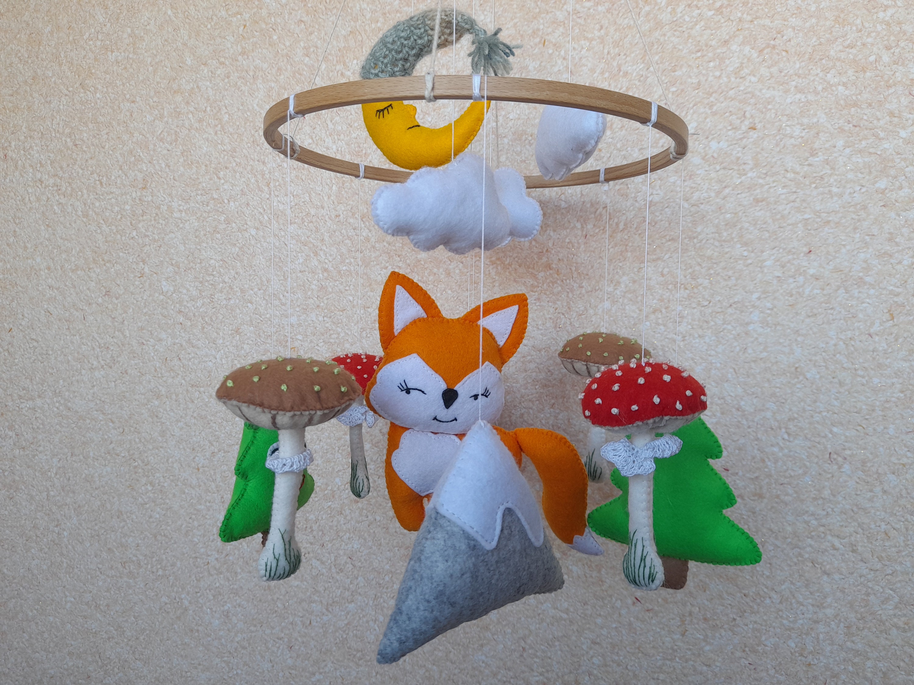 Fox Baby Mobile, Woodland Mobile, Mushroom Mobile - Etsy