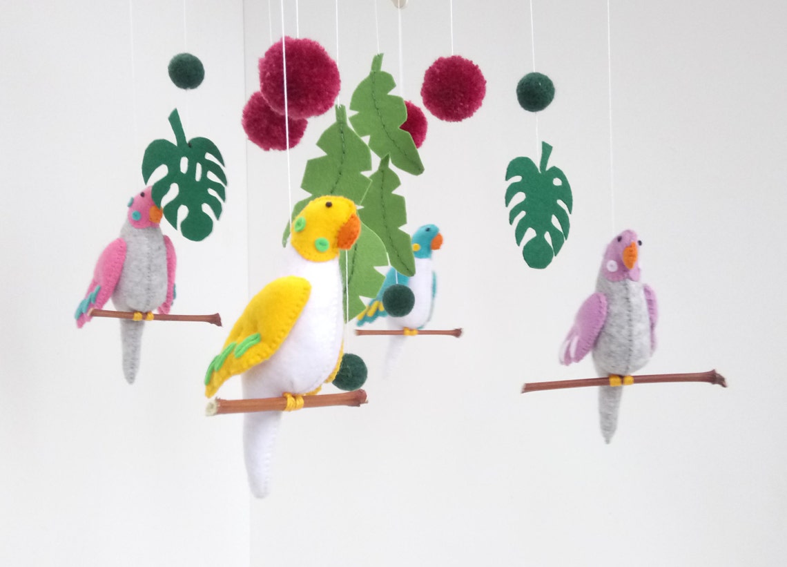 Parrot Mobile Lovebird Mobile Bird Mobile - Etsy