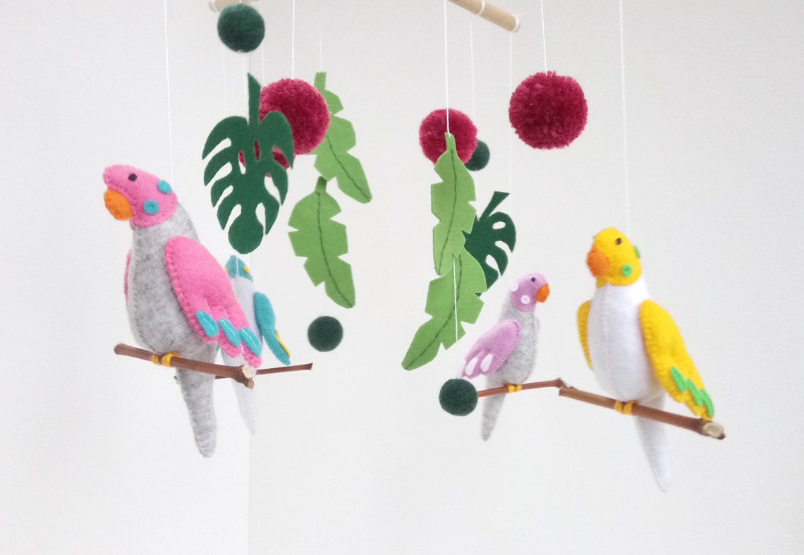 Parrot Mobile Lovebird Mobile Bird Mobile - Etsy
