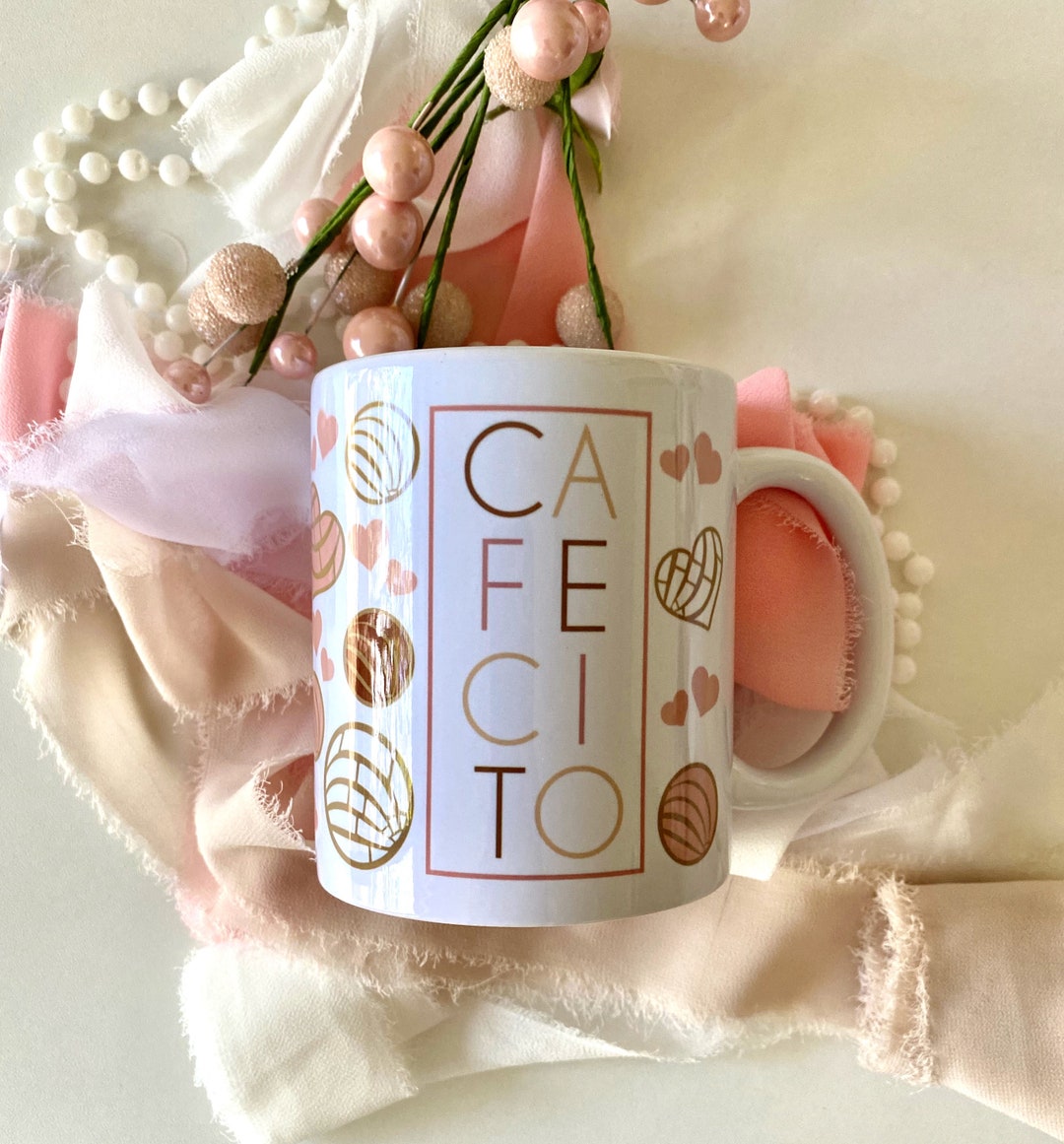 Cafecito 15 Oz White Ceramic Mug, Latina Coffee Mug, Mexican Coffee Mug ...