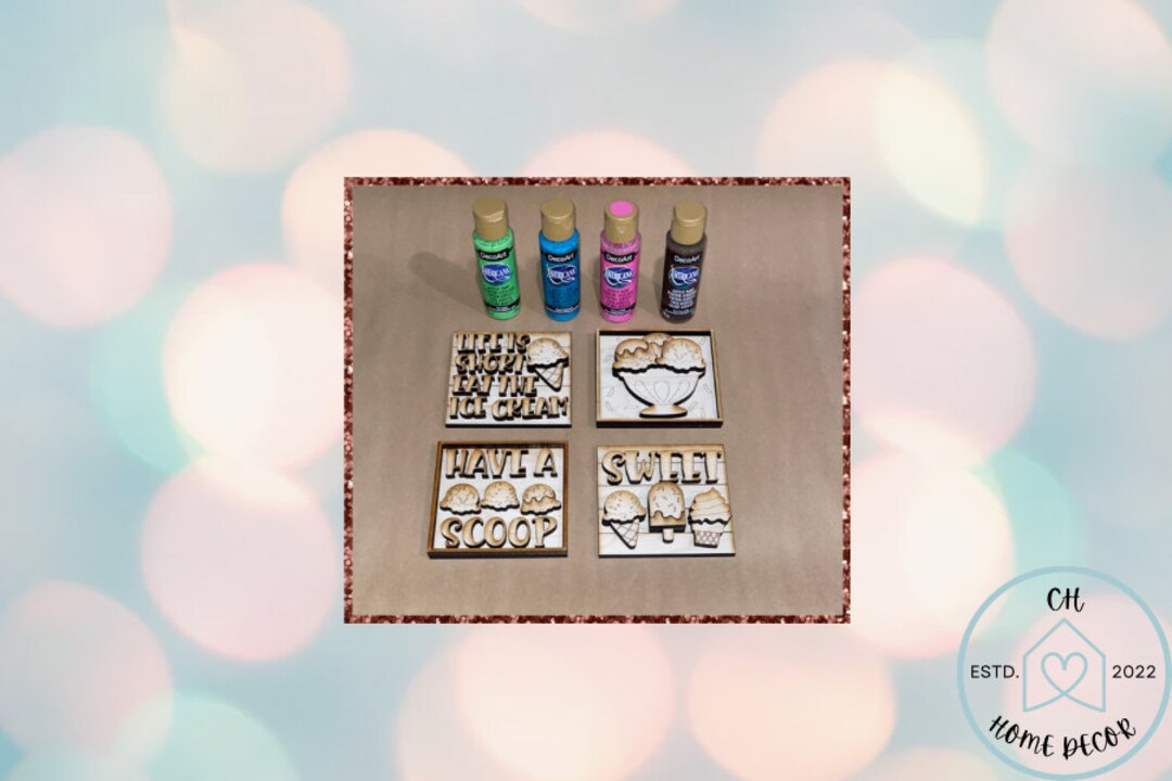 Unfinished Wood Blanks Kit Gingerbread DIY Paint Kit Interchangeable ...