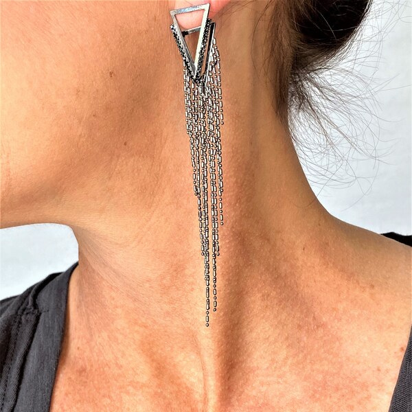 Long Fringe Earrings - Etsy